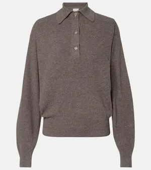 Calvin Klein Helga Silk Polo Sweater - Brown