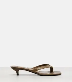 TOTEME Leather Thong Sandals - Brown