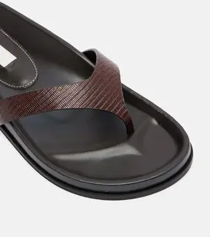 TOTEME Leather Thong Sandals - Brown