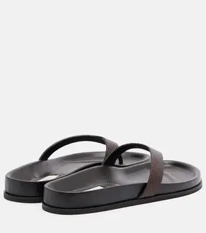 TOTEME Leather Thong Sandals - Brown