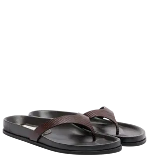 TOTEME Leather Thong Sandals - Brown