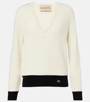 Valentino Garavani Vlogo Wool-blend Sweater - White