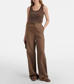 Ralph Lauren Dean Linen Wide-leg Pants