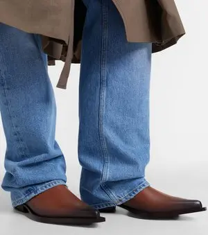 Calvin Klein Tan Leather Cowboy Boots