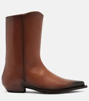 Calvin Klein Tan Leather Cowboy Boots