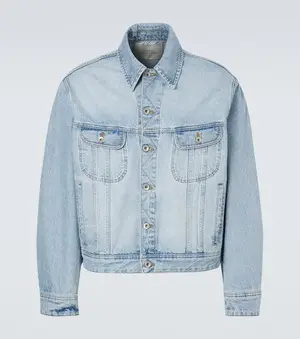 Studio Nicholson Bleached Wash Denim Jacket - Blue