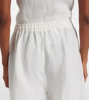 Prada Embroidered Linen Shorts
