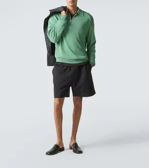 Studio Nicholson Starboard Striped Cotton And Wool Shorts