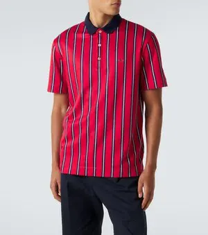 Valentino Garavani Vlogo Striped Polo Shirt - Red