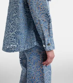 Veronica Beard Lane Floral Denim Jacket - Blue