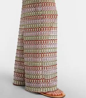 Veronica Beard Fatima Crochet Wide-leg Pants