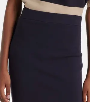 Max Mara Knitted Pencil Skirt - Blue