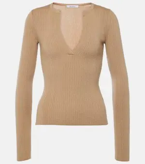 Max Mara Silk And Cashmere Crewneck Sweater - Beige