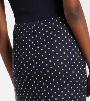Max Mara Polka-dot Jersey Midi Skirt