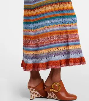 Etro Crochet Striped Cotton Maxi Dress - Multicoloured