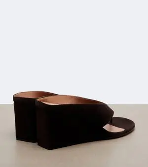 Alaïa Suede Wedge Sandals - Brown