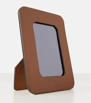 GIOBAGNARA Polo Small Leather Picture Frame - Brown