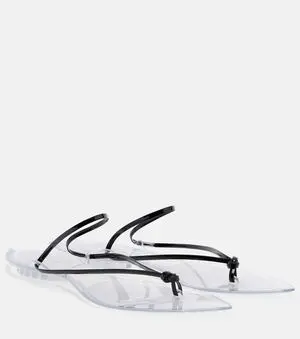 Alaïa Invisible Leather Thong Sandals - Transparent