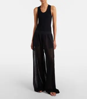 Alaïa Invisible Leather Thong Sandals