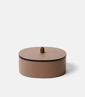 GIOBAGNARA Harris Small Leather Box - Grey