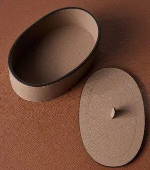 GIOBAGNARA Harris Small Leather Box - Grey