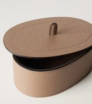 GIOBAGNARA Harris Small Leather Box - Grey