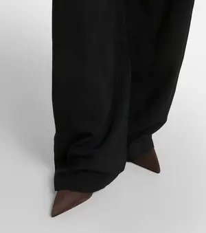 Alaïa Suede Wedge Mules - Brown