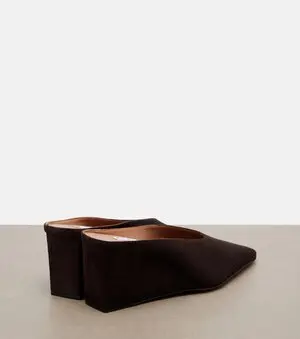 Alaïa Suede Wedge Mules - Brown