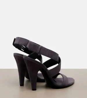 Alaïa Suede Cone Heel Sandals - Grey