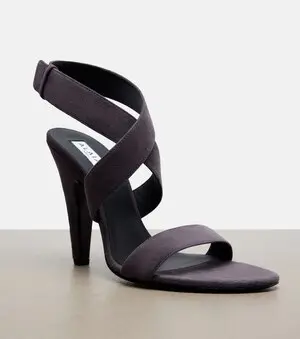 Alaïa Suede Cone Heel Sandals - Grey