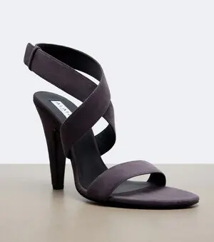 Alaïa Suede Cone Heel Sandals - Grey