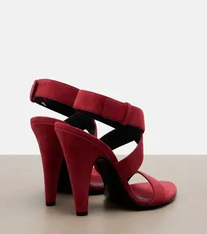 Alaïa Rouge Carmin Suede Slingback Sandals