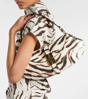 GANNI Small Zebra-print Shoulder Bag
