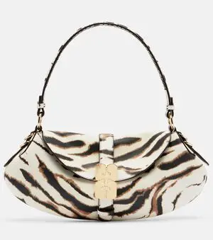 GANNI Small Zebra-print Shoulder Bag - Multicoloured