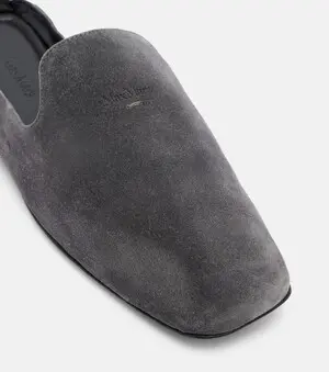 Max Mara Logo Suede Mules