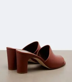 Manolo Blahnik Leather Mules - Brown