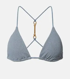 VIX PAULA HERMANNY Nika Embellished Triangle Bikini Top - Grey