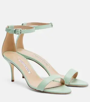 Manolo Blahnik Chaos Leather Sandals - Blue