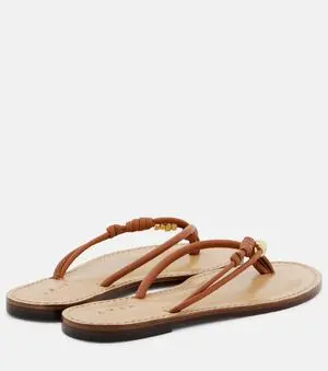 AMANU Kiwayu Leather Thong Sandals - Brown