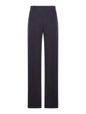 Saint Laurent High-waisted Wool Trousers - Multicolor