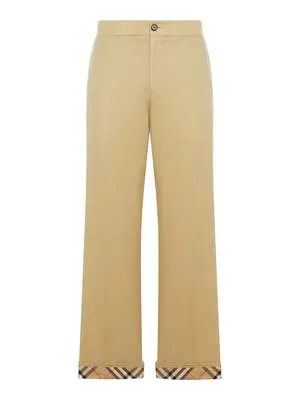 Burberry Gabardine Trousers With Embroidered Detail