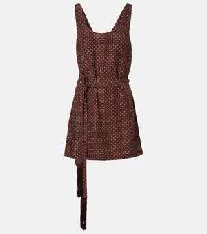 Posse Evie Belted Polka-dot Minidress - Brown