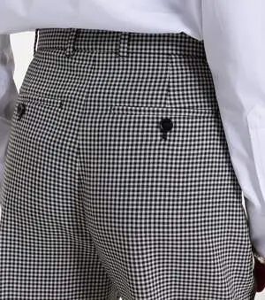 Alexander McQueen Gingham Wool Wide-leg Trousers