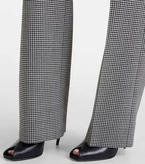 Alexander McQueen Gingham Wool Wide-leg Trousers