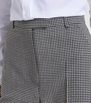 Alexander McQueen Gingham Wool Wide-leg Trousers