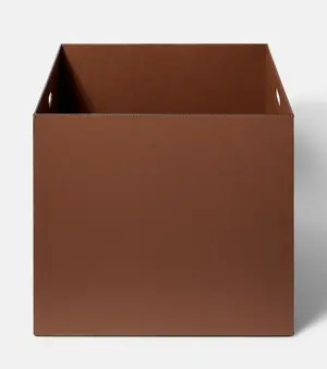 GIOBAGNARA Marea Large Leather Basket - Brown