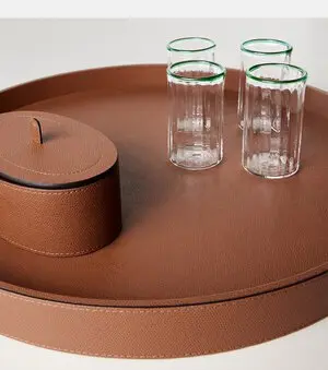GIOBAGNARA Polo Large Leather Tray