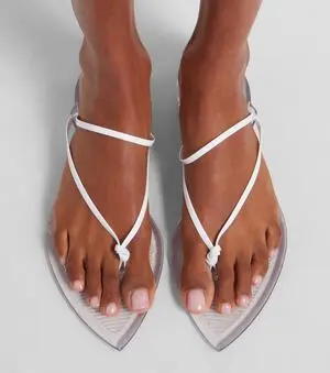 Alaïa Invisible Leather Thong Sandals