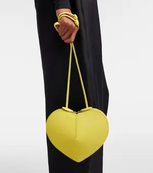 Alaïa Le Cour Leather And Suede Crossbody Bag - Yellow