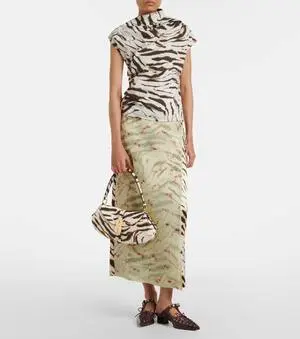 GANNI Small Zebra-print Shoulder Bag - Multicoloured